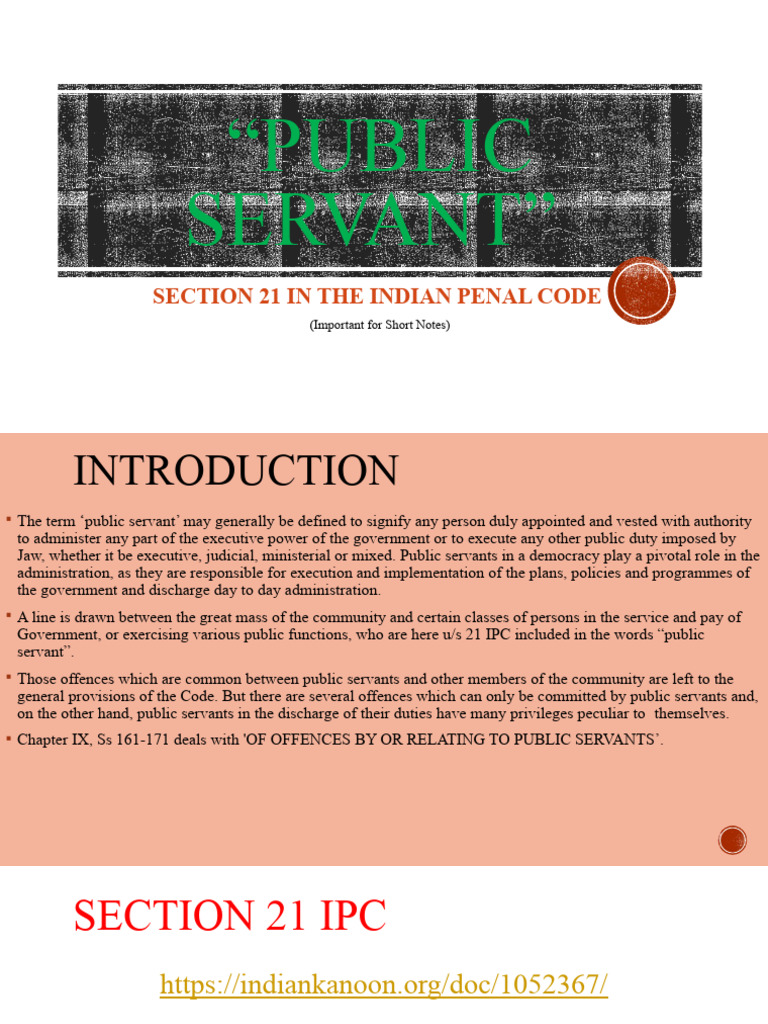 Public Servant Section 21 IPC | Download Free PDF | Civil Service | Crimes