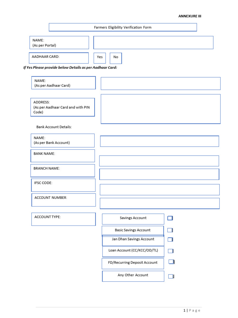 Kissan Varification Form | PDF | Identity Document | Governance