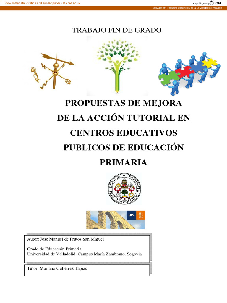 Propuestas de Mejora de La Acción Tutorial en Centros Educativos ...