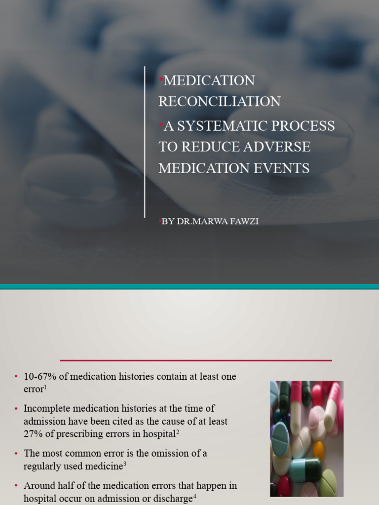 Medication Reconciliation Presentation Pdf Pdf Pharmacy Patient