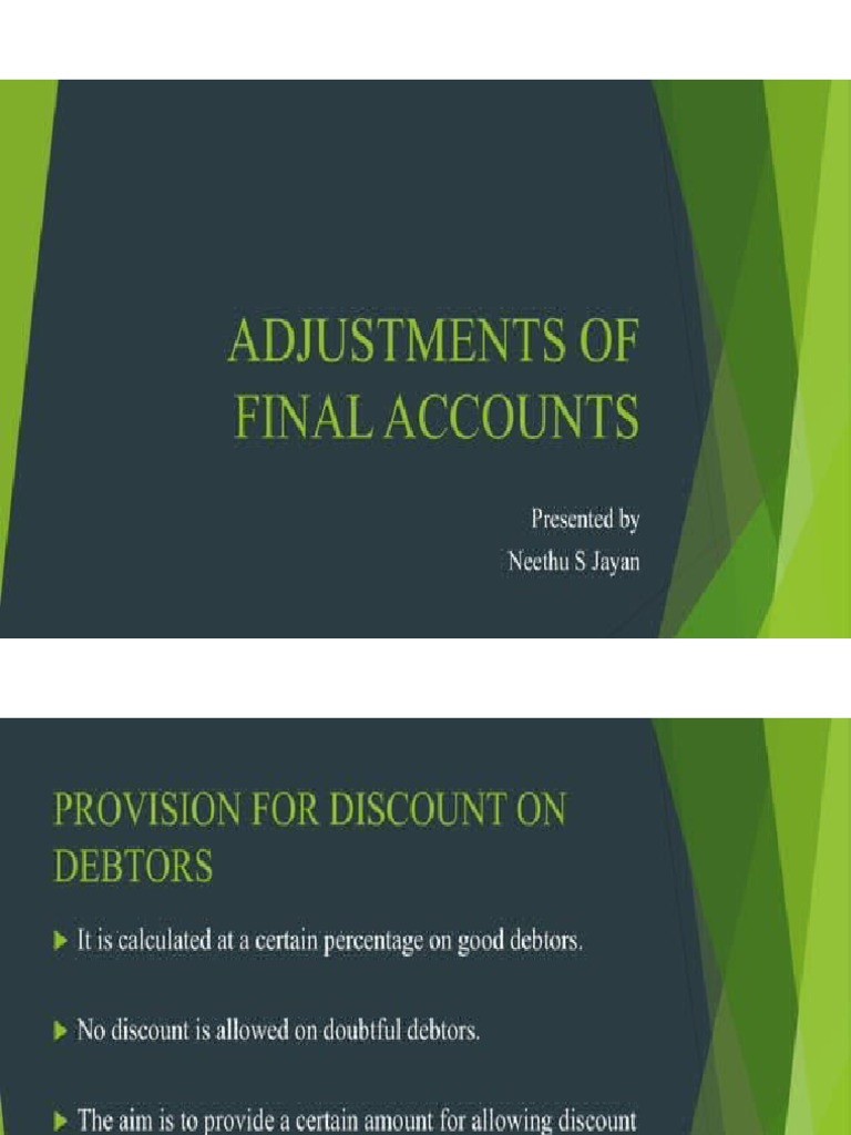 Adjustments of Final Accounts | PDF Adjustments of Final Accounts | PDF