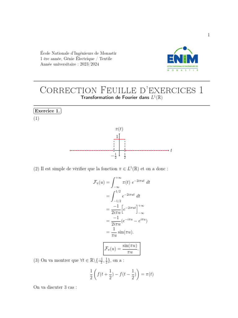 Correction TD Math ING | PDF