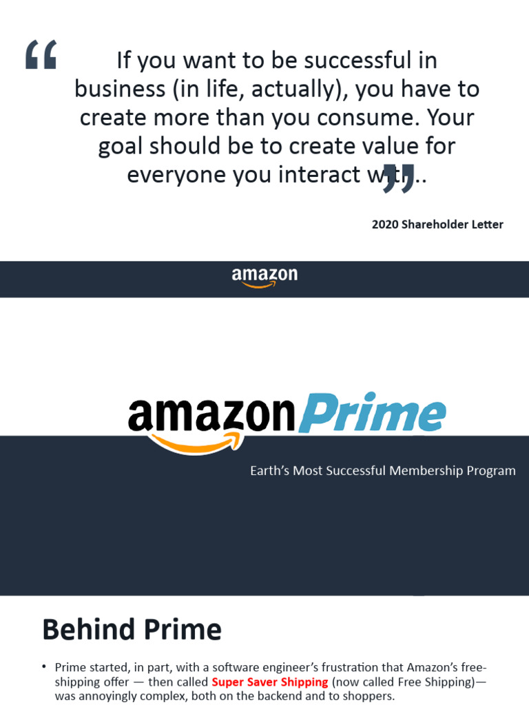 Amazon Prime | PDF | Career & Growth | Business