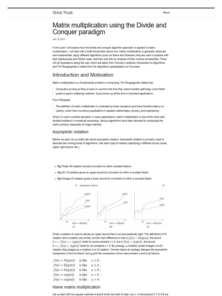 Divide & Conquer Matrix Multiplication | PDF | Matrix (Mathematics) | Mathematics