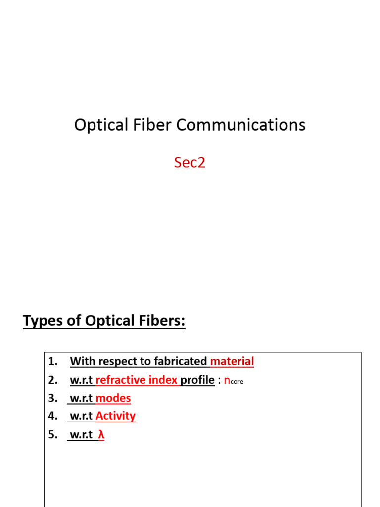 Sec2 | PDF | Optical Fiber | Transmission Medium