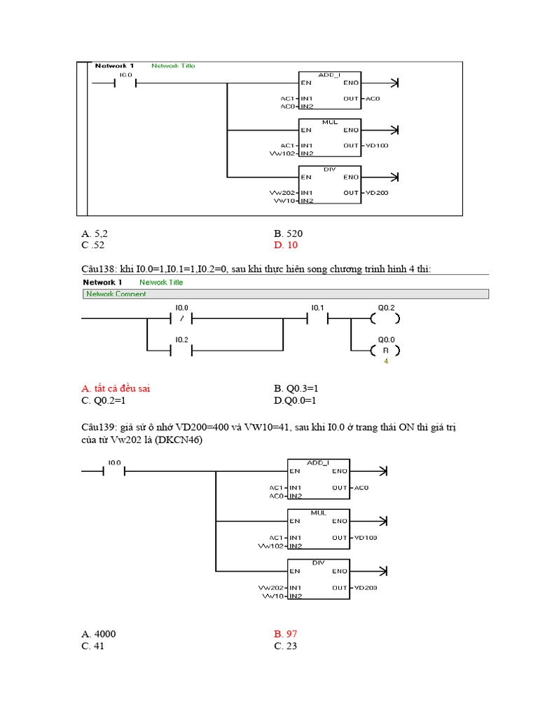 Trac Nghiem PLC Va Dap An | PDF