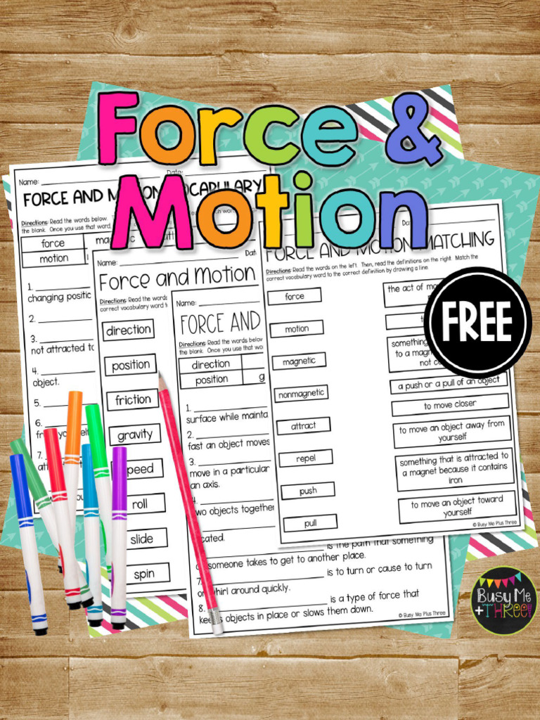 Force and Motion worksheet | PDF