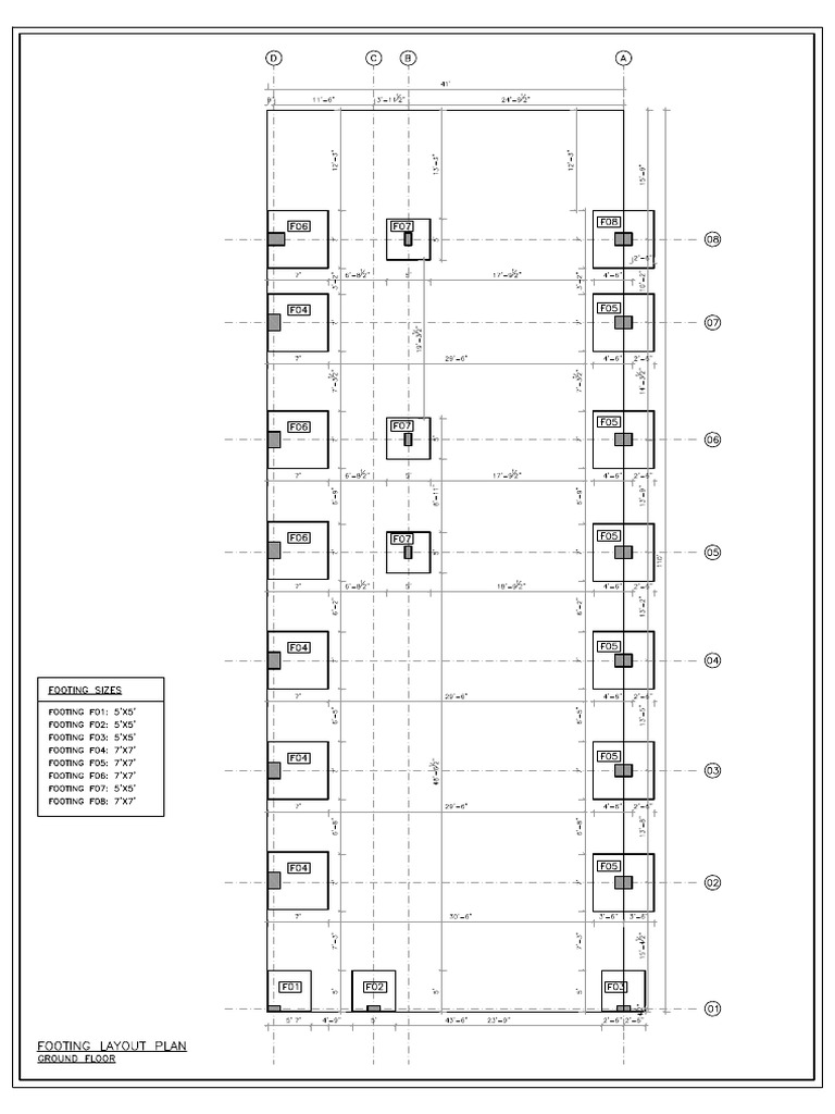 Footing Layout Plan 01 | PDF
