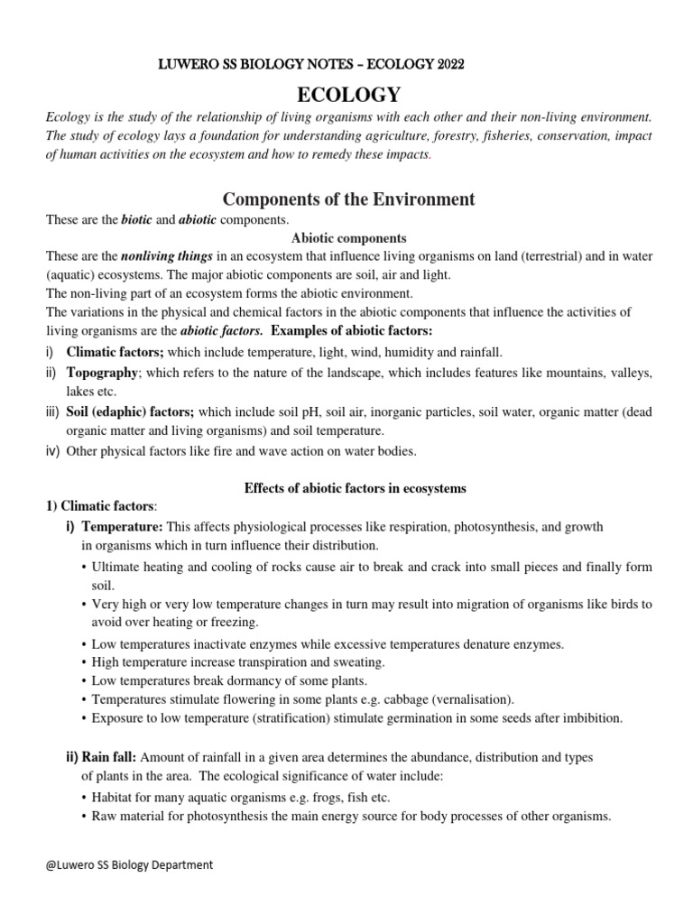 Ecology Final 1 | PDF | Food Web | Ecosystem