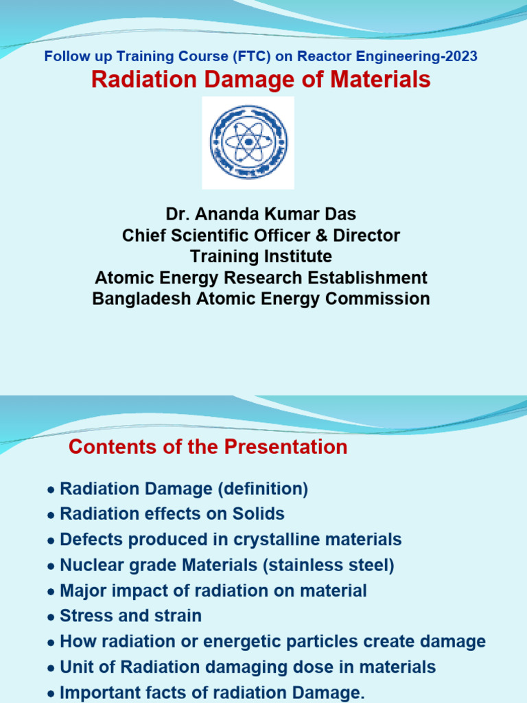 Radiation Damage in Reactor Materials | PDF | Ionizing Radiation ...