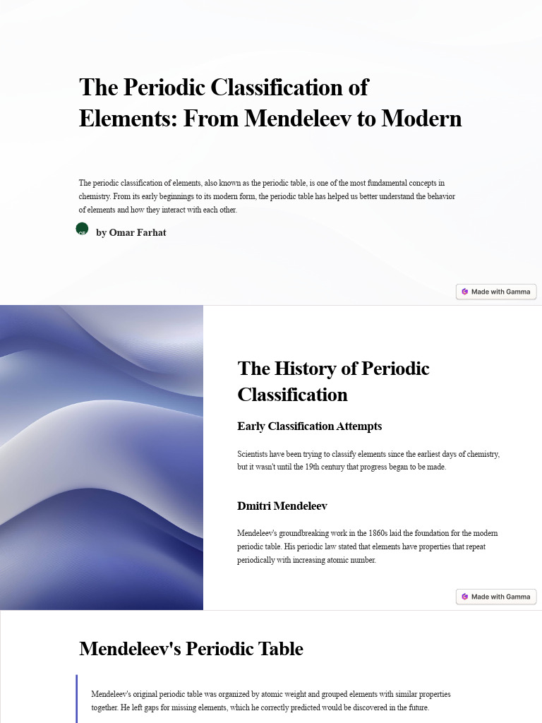 The Periodic Classification of Elements From Mendeleev To Modern | PDF ...