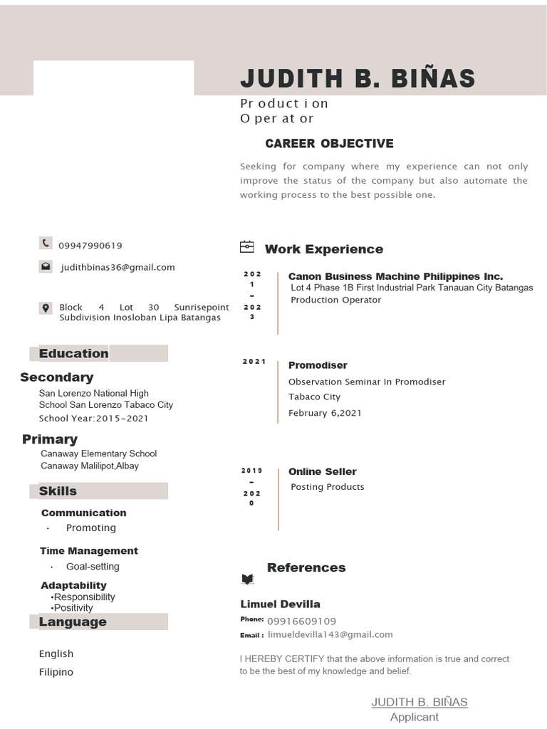 Judith Binas Resume | PDF | Cognitive Science | Communication