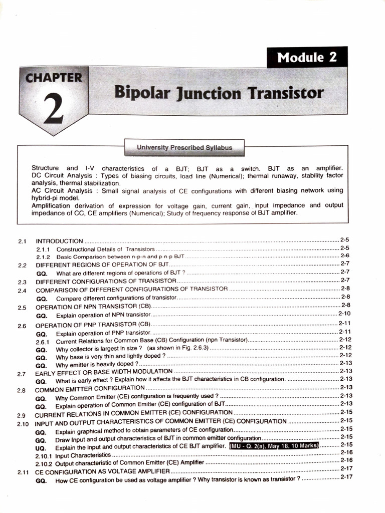 Module 1 BJT | PDF