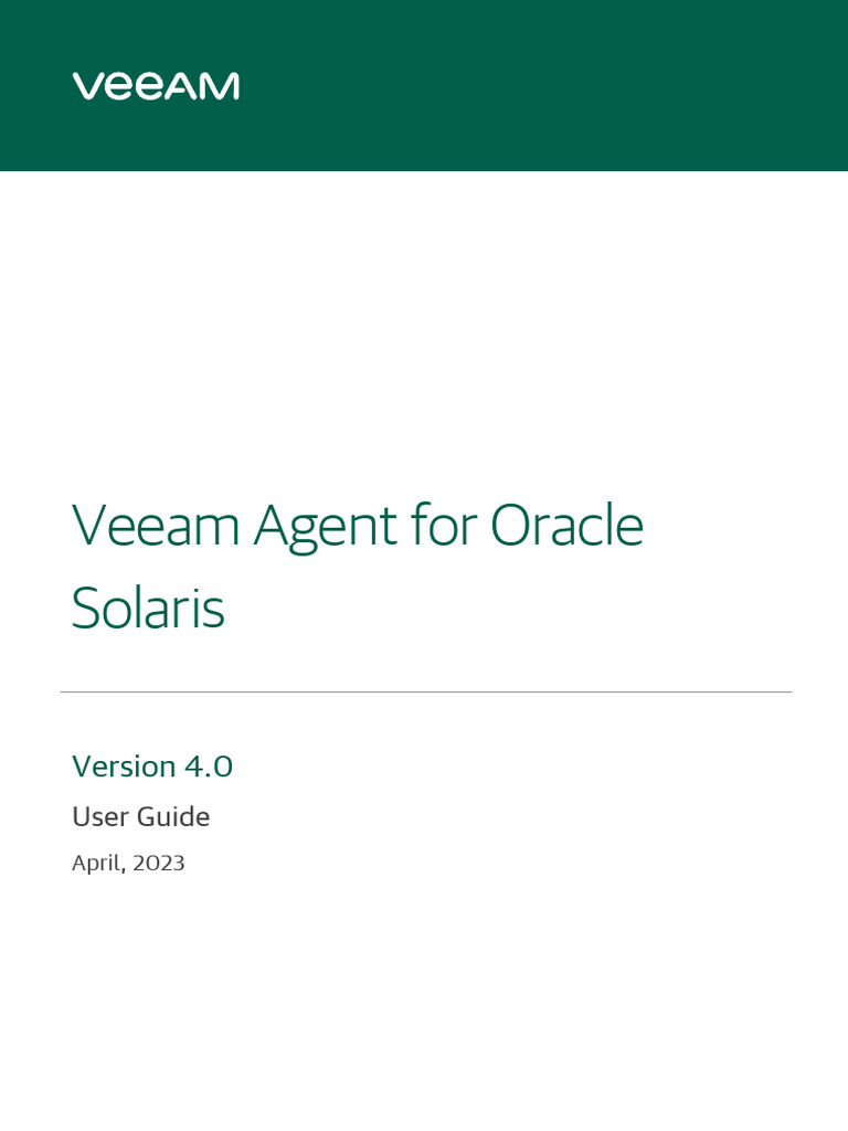 Veeam Agent Oracle Solaris 4 0 User Guide Pdf Backup Computer File
