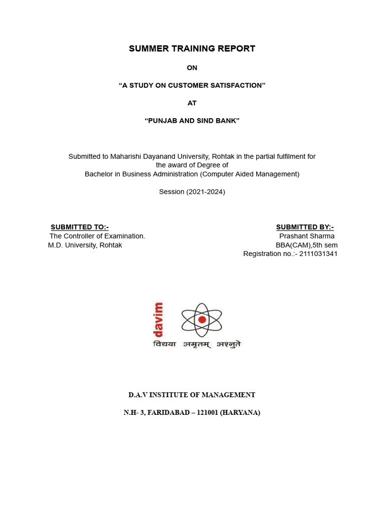 Summer Training Report 1 - Organized | PDF | Banks | Reserve Bank Of India