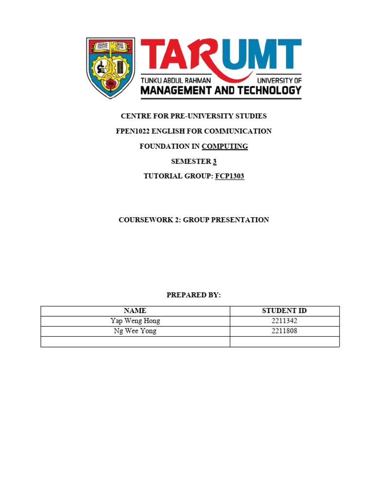 Tutorial 8 CW2 Presentation Outline Template | PDF