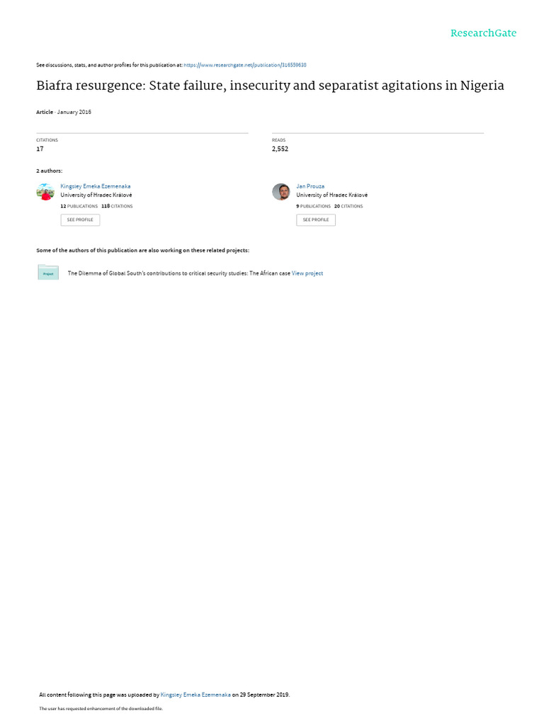 BiafraResurgence | PDF | Biafra | Failed State