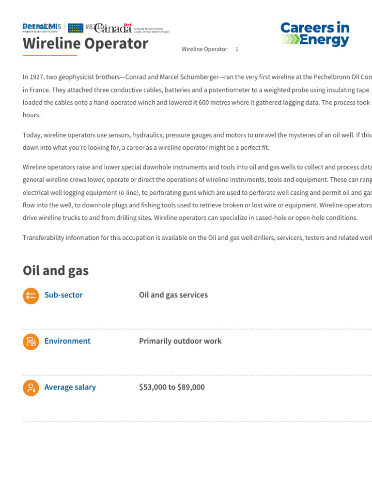 Wireline Operator | PDF