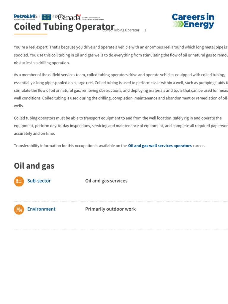Coiled Tubing Operator | PDF | Pipe (Fluid Conveyance) | Safety