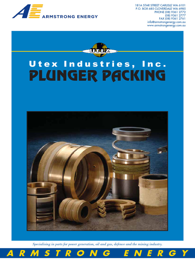 Utex Plunger Packing | PDF | Pump | Secondary Sector Of The Economy