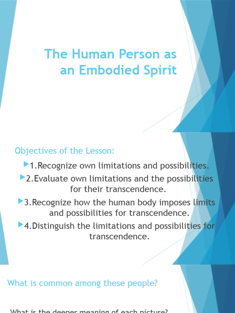 The Human Person as an Embodied Spirit | PDF