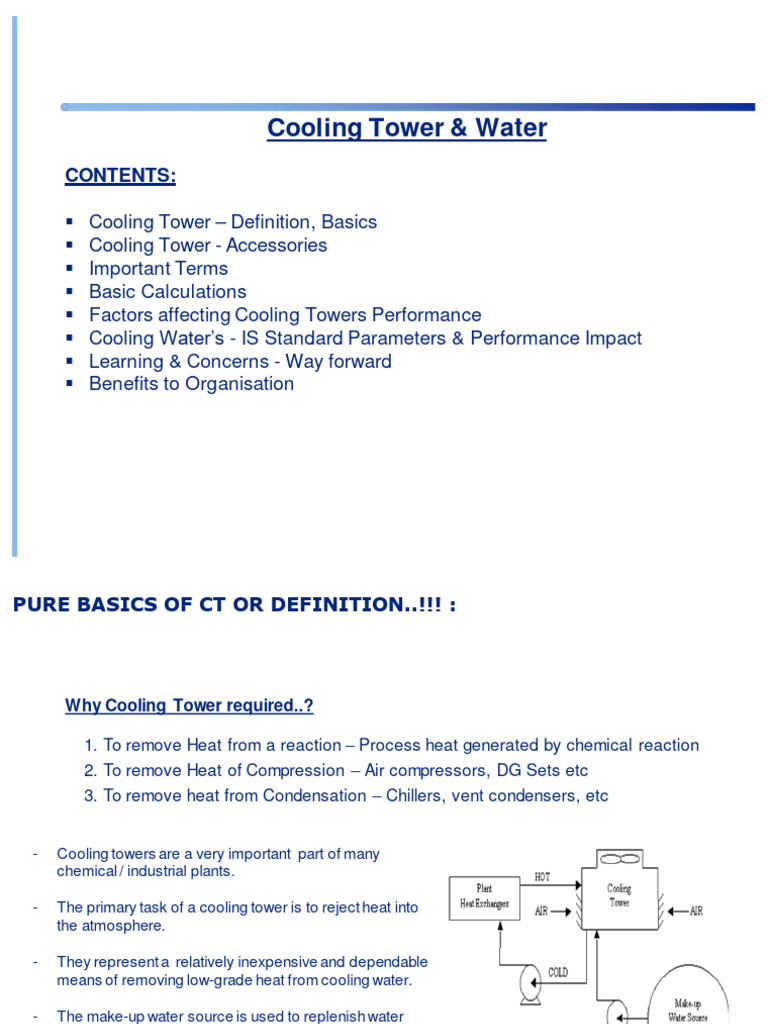 Basics On Cooling Tower & Water | PDF | Water | Air Conditioning
