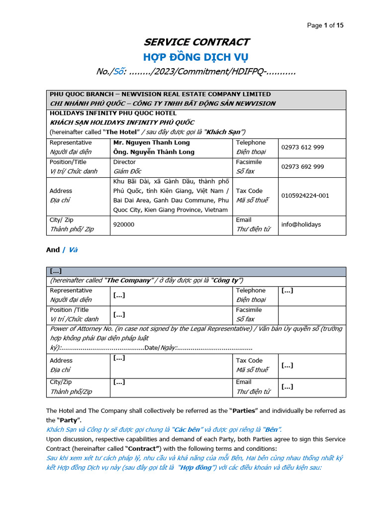 2023 Commit Contract Template VHD2 | PDF