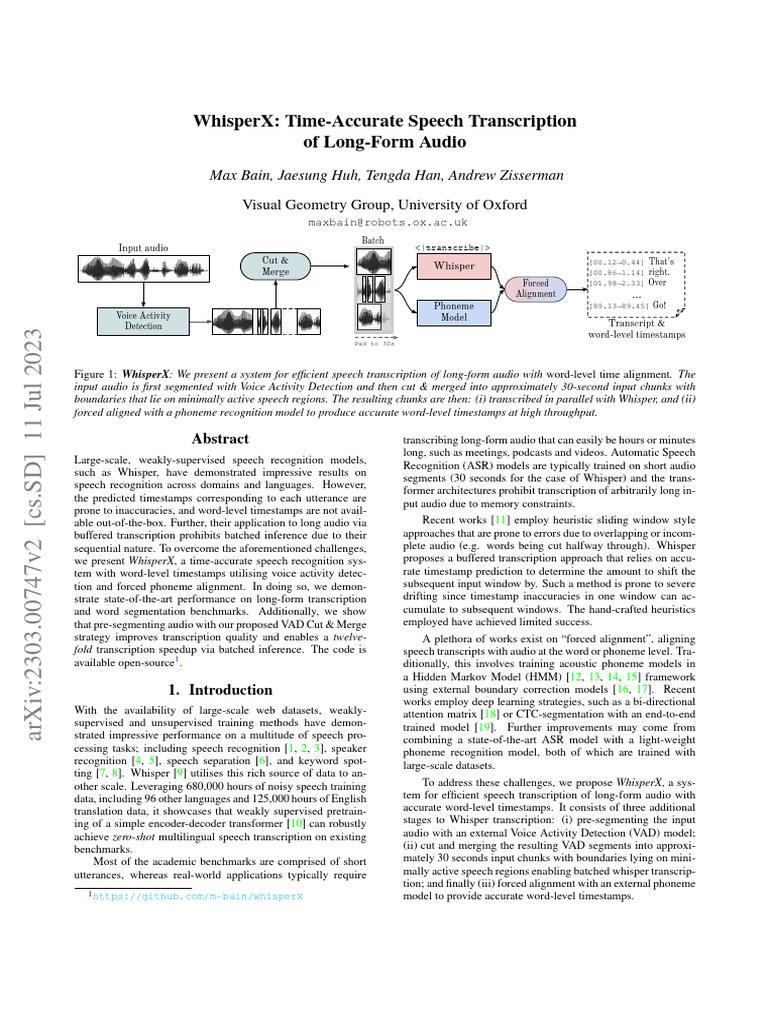 WhisperX Model | PDF