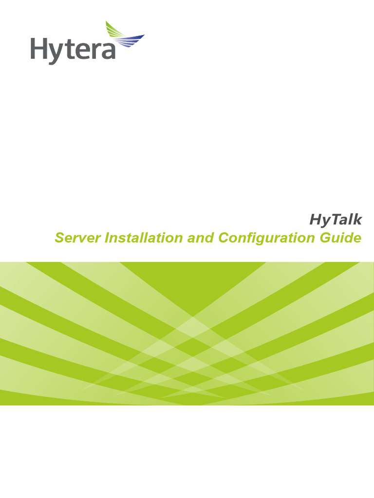 Hytera HyTalk Server Configuration Guide (Standalone Deployment) V1.0.00 - Eng | PDF ...