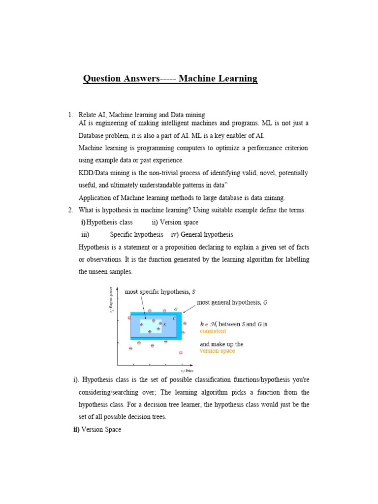ML - Questions & Answer | PDF | Machine Learning | Statistical ...