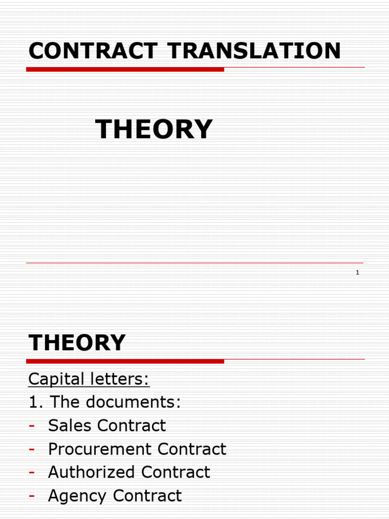 Contract Translation - Theory - To Students | PDF