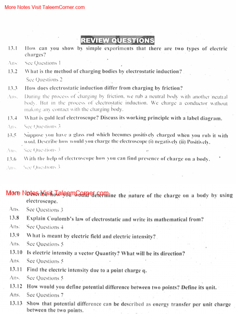 10th Class Physics Chapter 14 Notes | PDF
