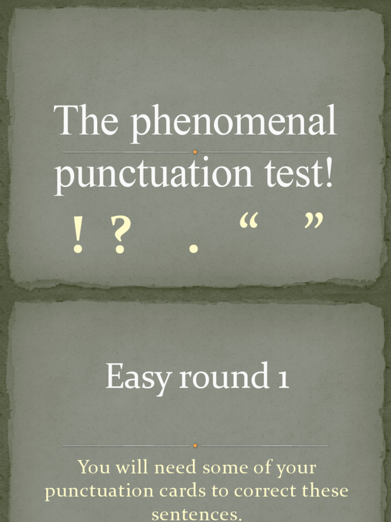 Punctuation Challenge Test for Teams | PDF | Punctuation