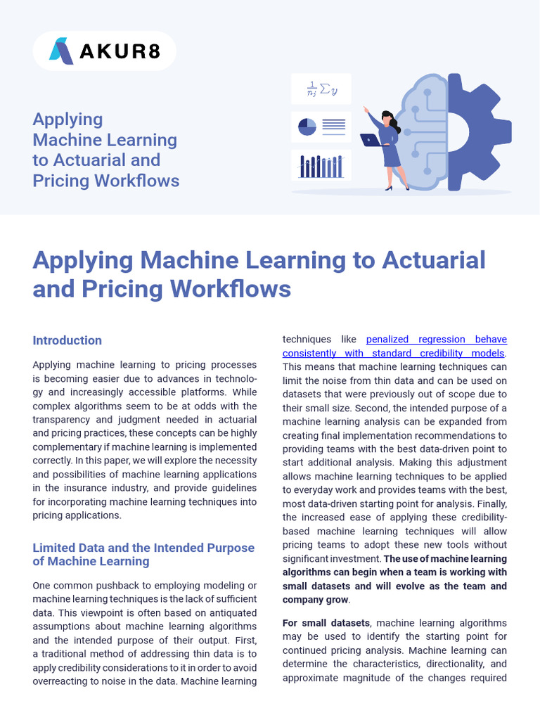 Applying Machine Learning | PDF | Machine Learning | Actuarial Science