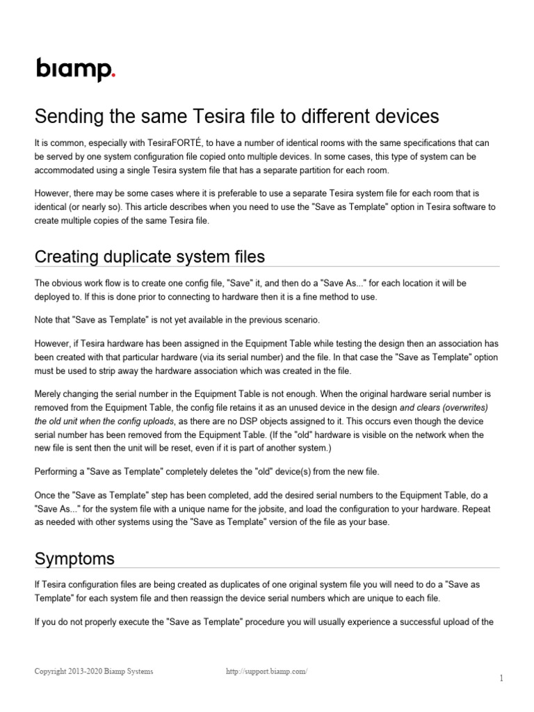 Sending the same Tesira file to different devices | PDF | Computer ... Sending the same Tesira file to different devices | PDF | Computer ...