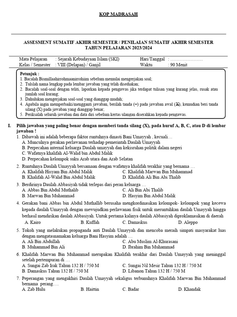 Soal Psas-Pas Ski 8 | PDF