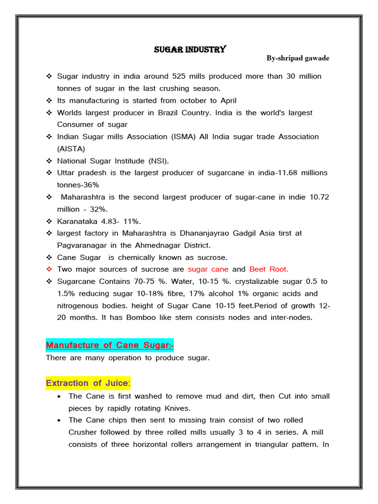 Sugar Industry PDF | PDF