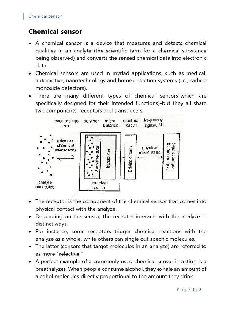 Chemical Sensor | PDF