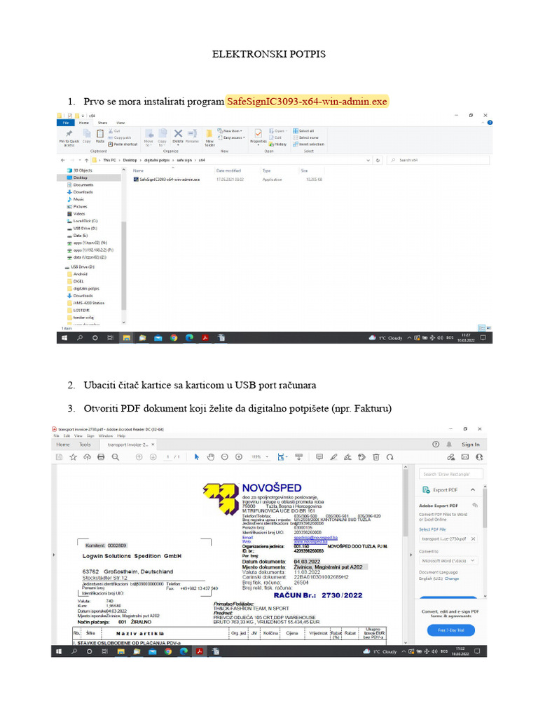 Digitalni Potpis Uputstvo | PDF