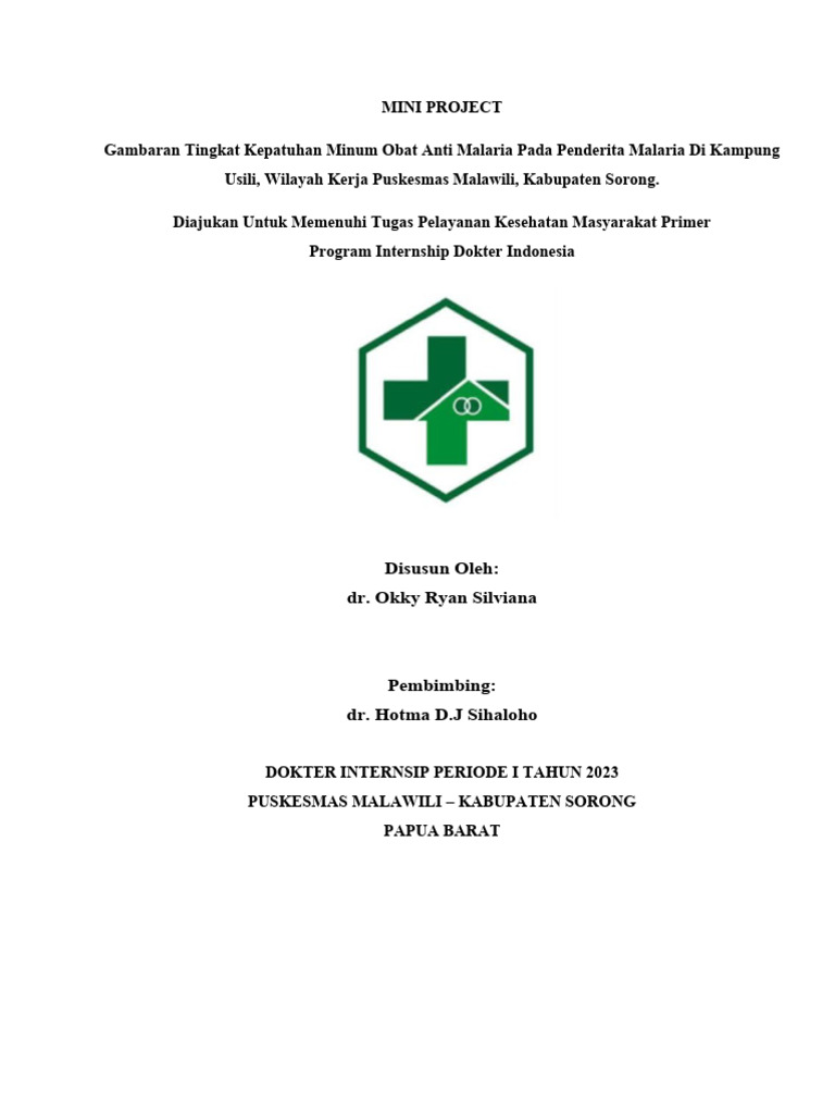 Kepatuhan Obat Malaria di Usili | PDF | Pengembangan Diri | Kesehatan Holistik