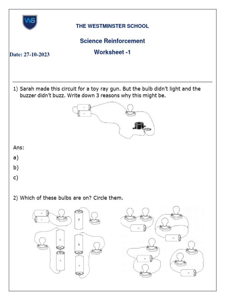 Year 6 Electricity Worksheet 2023 | PDF
