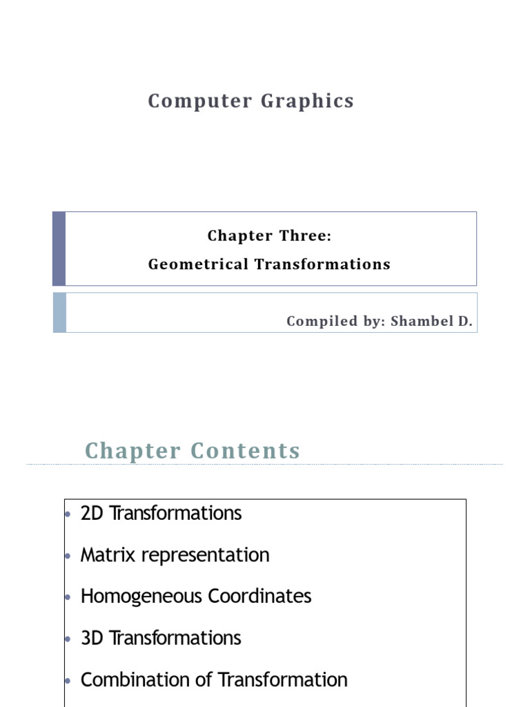 Chapter 3 Slide - Coordinate Transformations | PDF