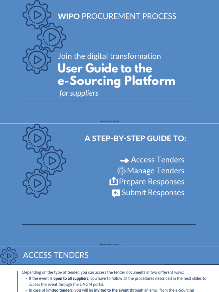 WIPO Esourcing User Guide For Suppliers | PDF | Login | Computing
