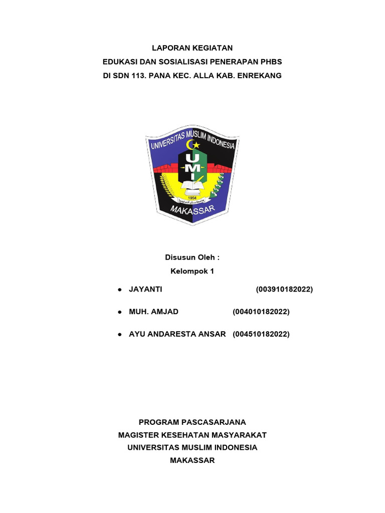 Laporan PHBS Di Sekolah | PDF