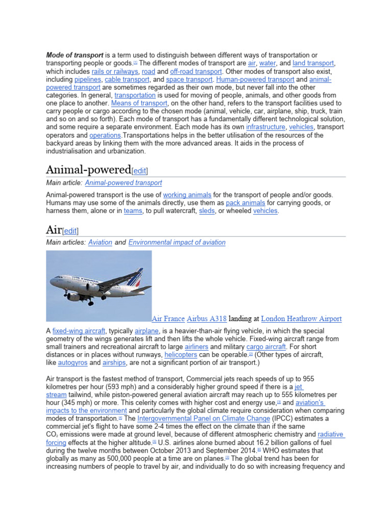 Mode of Transport | PDF