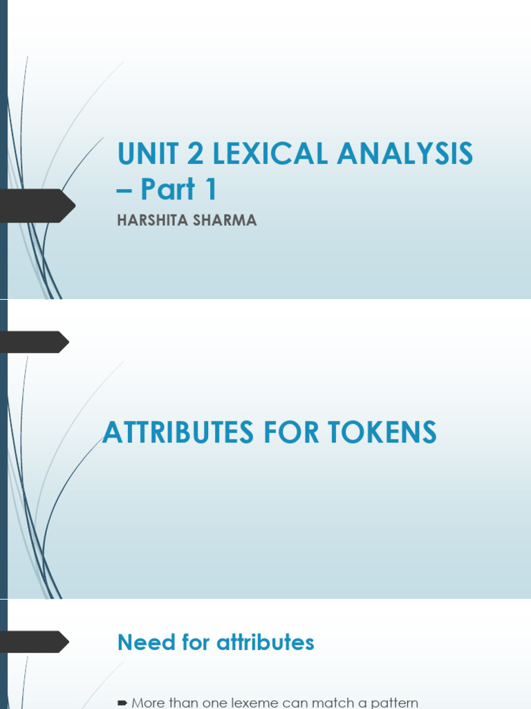 Unit 2 Lexical Analysis - Part 1: Harshita Sharma | PDF
