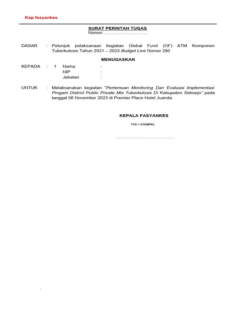 CONTOH Format SPT SPPD | PDF