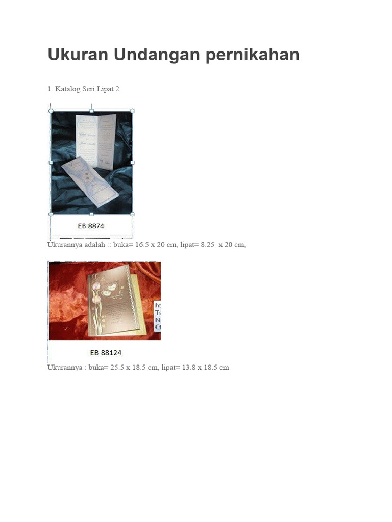 Ukuran Undangan Pernikahan | PDF