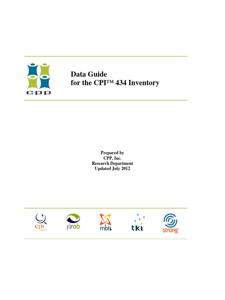 Data Guide - CPITM 434 Inventory | PDF