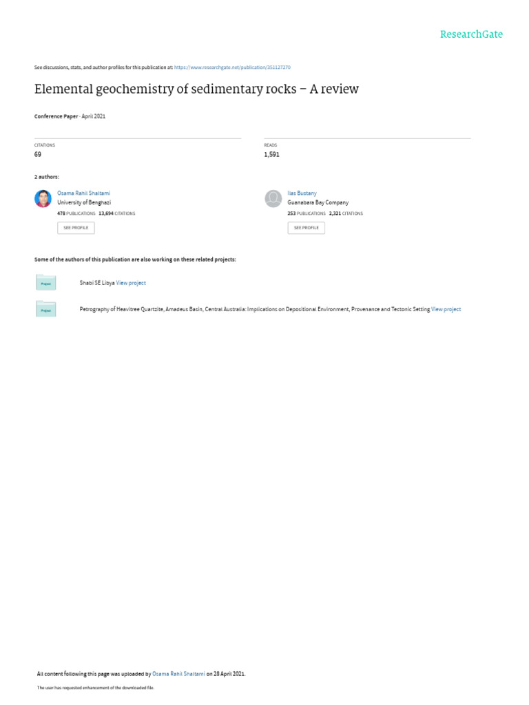 Sedimentary Rock Geochemistry Review | PDF | Rock (Geology ...